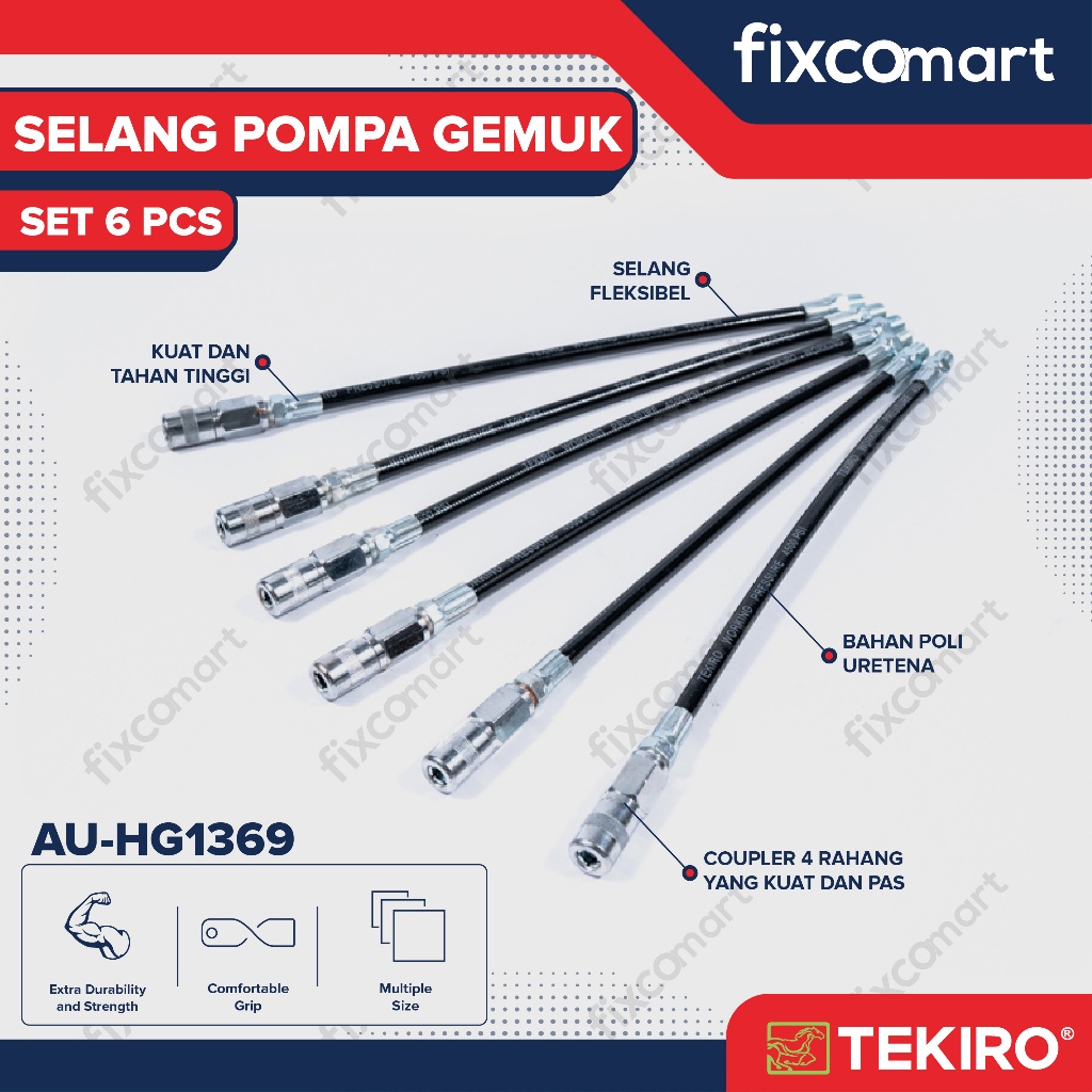 Jual Tekiro Selang Pompa Gemuk Set 6 Pcs / Set Hose Hand Grease ...