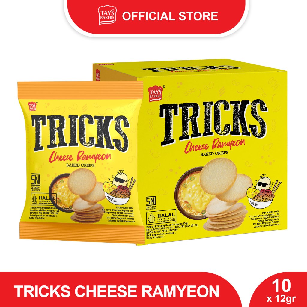 Jual Tricks Crisps 10 x 12g CHEESE RAMYEON – Potato Baked Crisps ...
