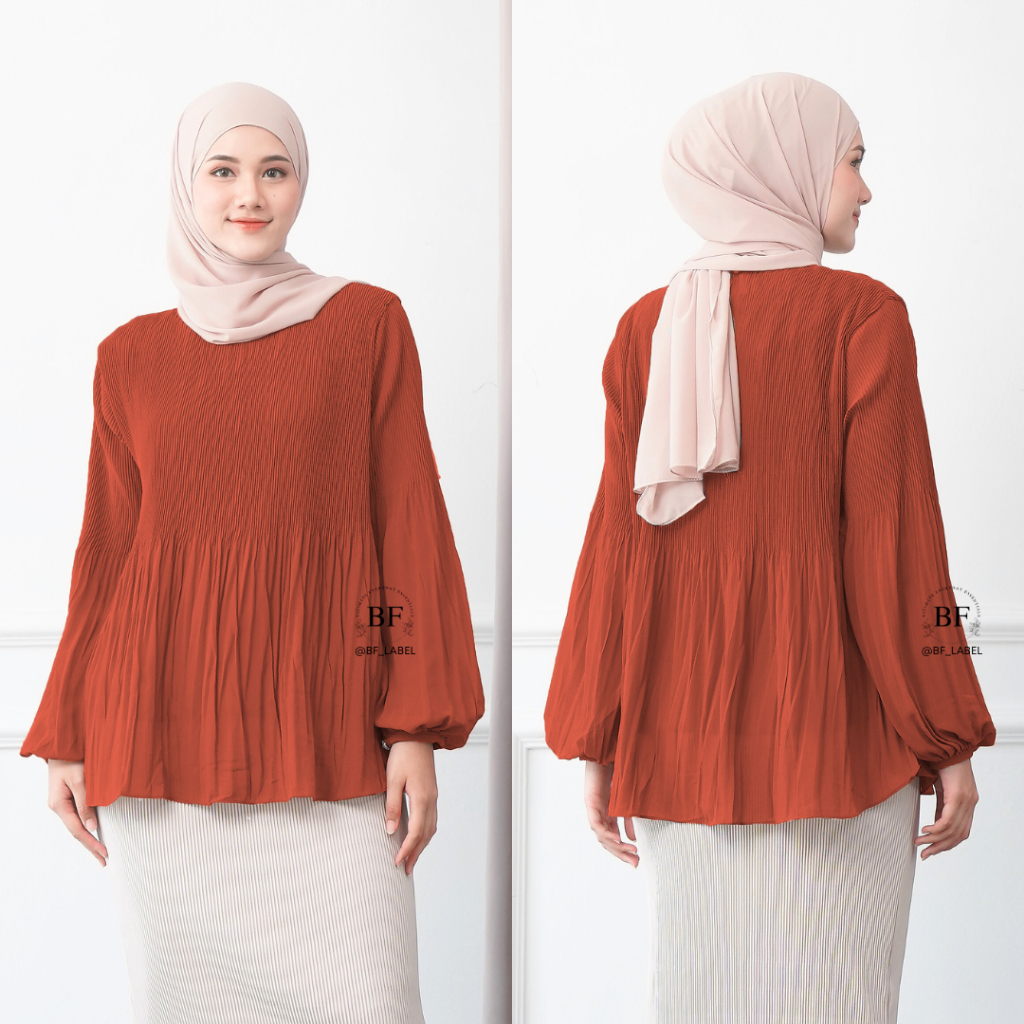 Jual BF Label - FIONA Blouse | Pleated Shirt Atasan Plisket Wanita ...