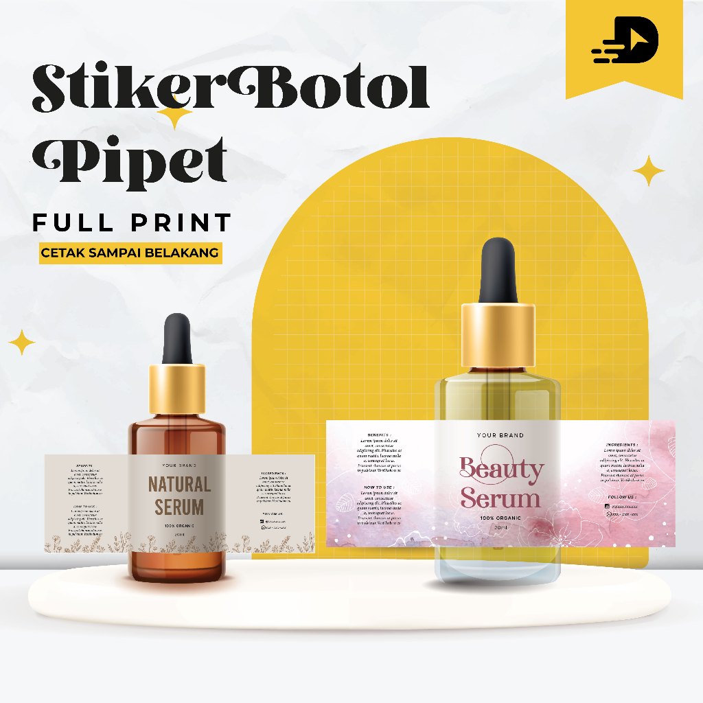 Jual Stiker Botol Pipet Full Print / Stiker Kemasan Botol Pipet Full ...