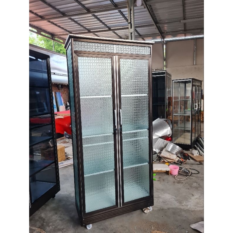 Jual Lemari kaca aluminium / Lemari perabot alumunium l | Shopee Indonesia