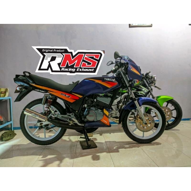 Jual knalpot standar racing 2 tak RXZ full hitam | Shopee Indonesia