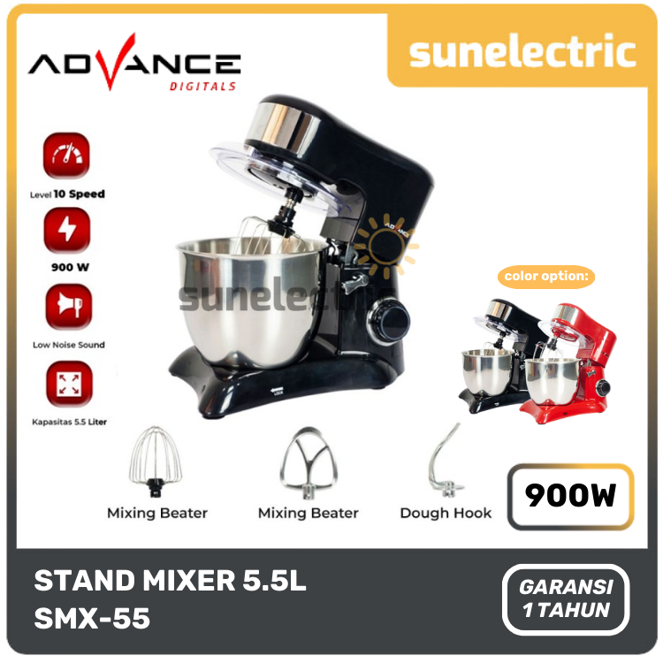 Jual Mixer Advance SMX-55 Stand Mixer Jumbo Kapasitas 5,5 Liter / 900 ...