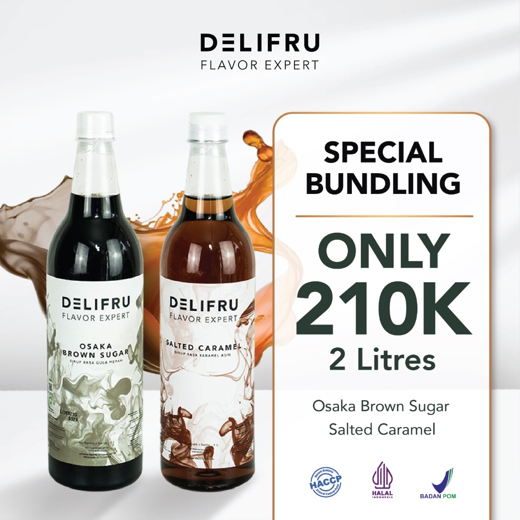 Jual Paket Syrup 2l Delifru Sirup Osaka Brown Sugar 1l Salted Caramel