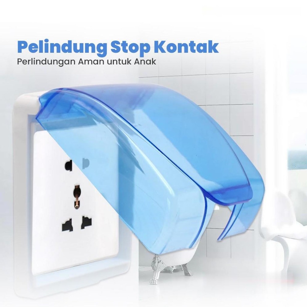 Jual Kotak Cover Tutup StopKontak Waterproof Biru - Box Tutup Colokan ...