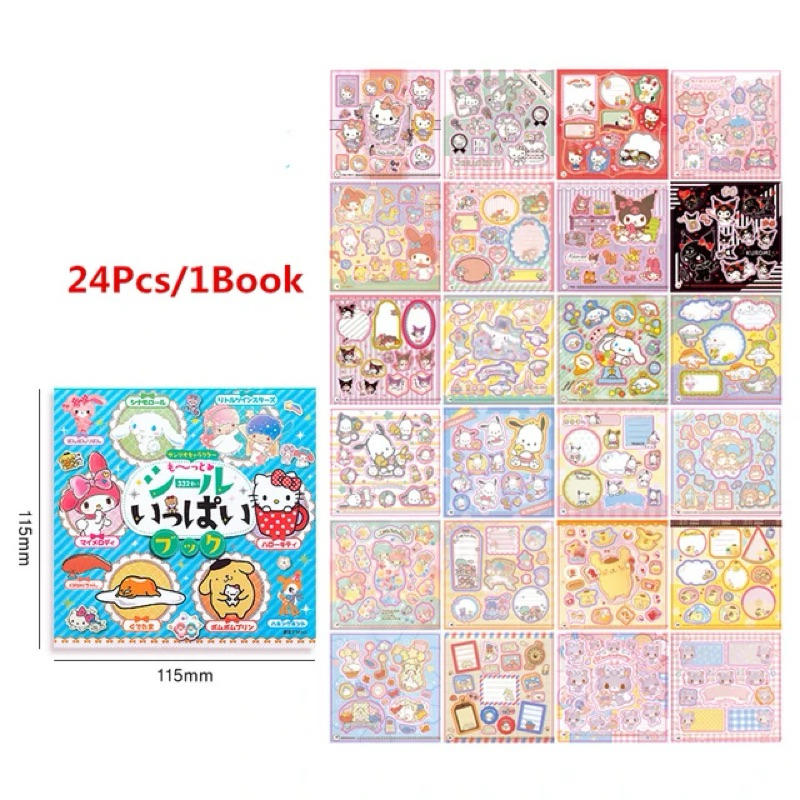 Jual kawaii sanrio mini sticker book buku stiker imut tempelan melody ...
