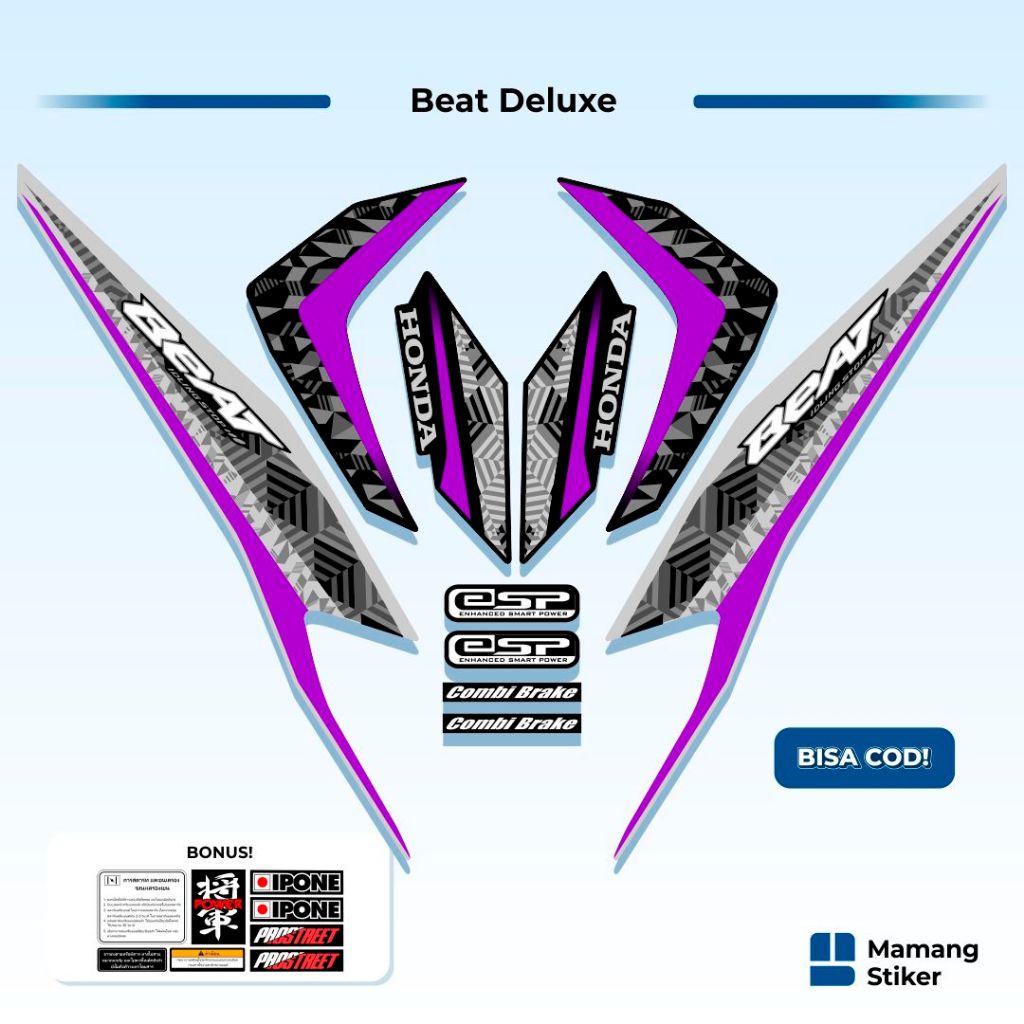 Jual Striping Beat Deluxe 110 Variasi (9) Vietnam Style Malaysia ...