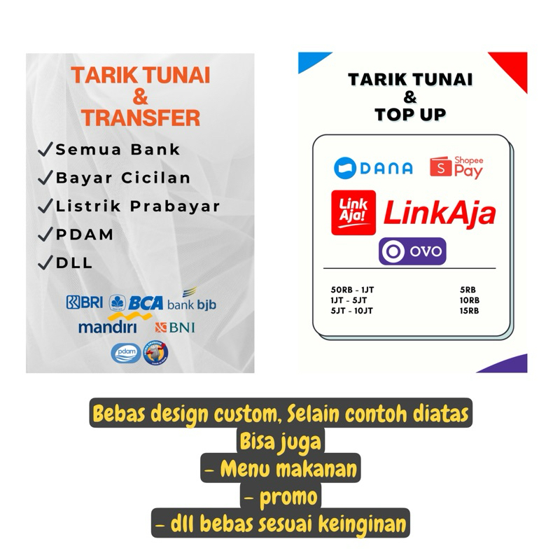 Jual Stand Qris / QR bahan Akrilik A5 cetak Print Uv dan Art Paper ...