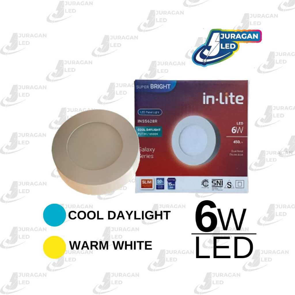 Jual LAMPU PANEL LED DOWNLIGHT IN LITE INLITE 6WATT BULAT OUTBOW ...