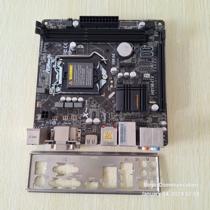 Jual Motherboard H81 Asrock H81m Itx Intel Haswell 1150 Ddr3 Mini Itx