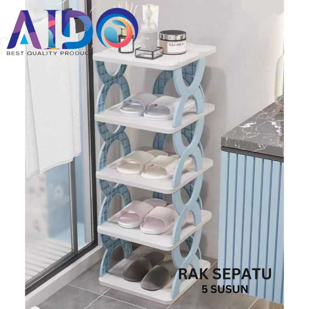 Jual AIDO Rak Sepatu Sendal X 5 Susun Tempat Sandal | Serbaguna Rak ...