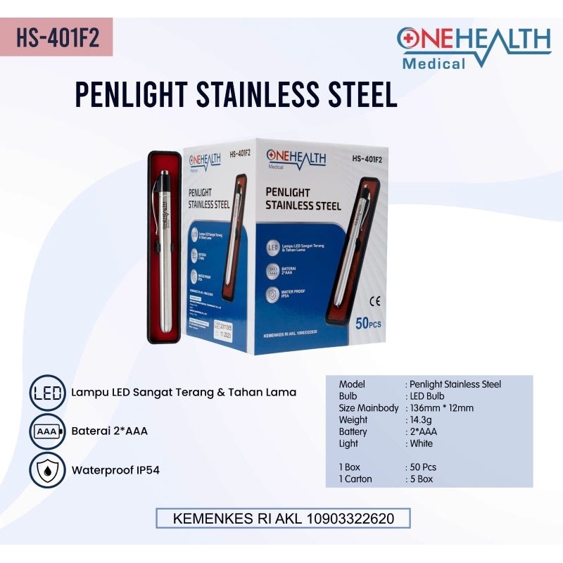 Jual Penlight LED Stainless Steel Onehealth | Shopee Indonesia
