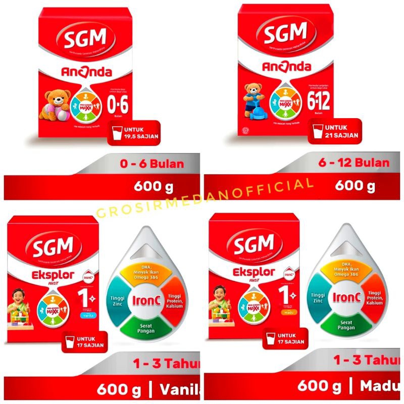 Jual SGM 600 G UNTUK 0-6 BULAN, 6-12 BULAN, 1+ TAHUN RASA MAU DAN ...