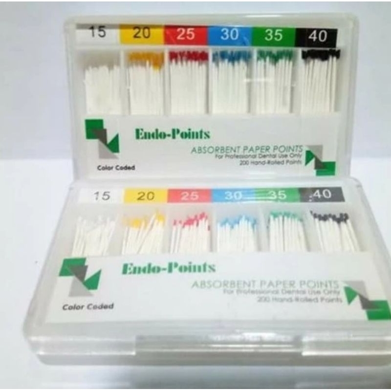 Jual dental endo paper point assorted 15/40 / 45/80 guttap percha point ...