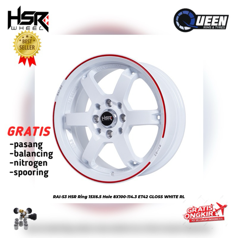 Jual VELG RACING AKBAR RAIS R15 HER RAI-S3 untuk untuk mobil avanza, xenia, veloz, agya, ayla ...