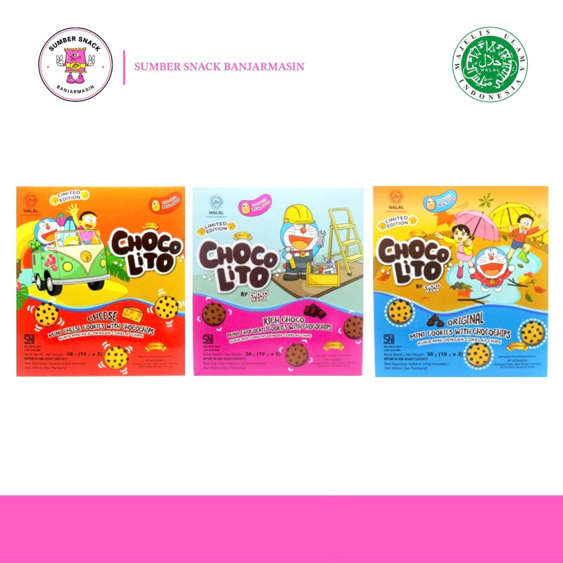 Jual Chocolito Mini Cookies With Chocochips (2 Varian Rasa) (38g ...