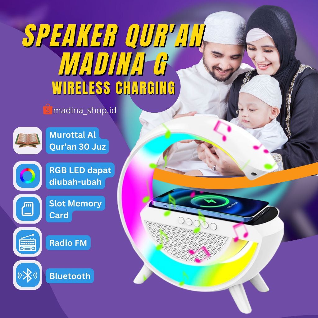Jual Speaker Murotal Alquran 30 juz Power Bank Wireless Charger Speker ...