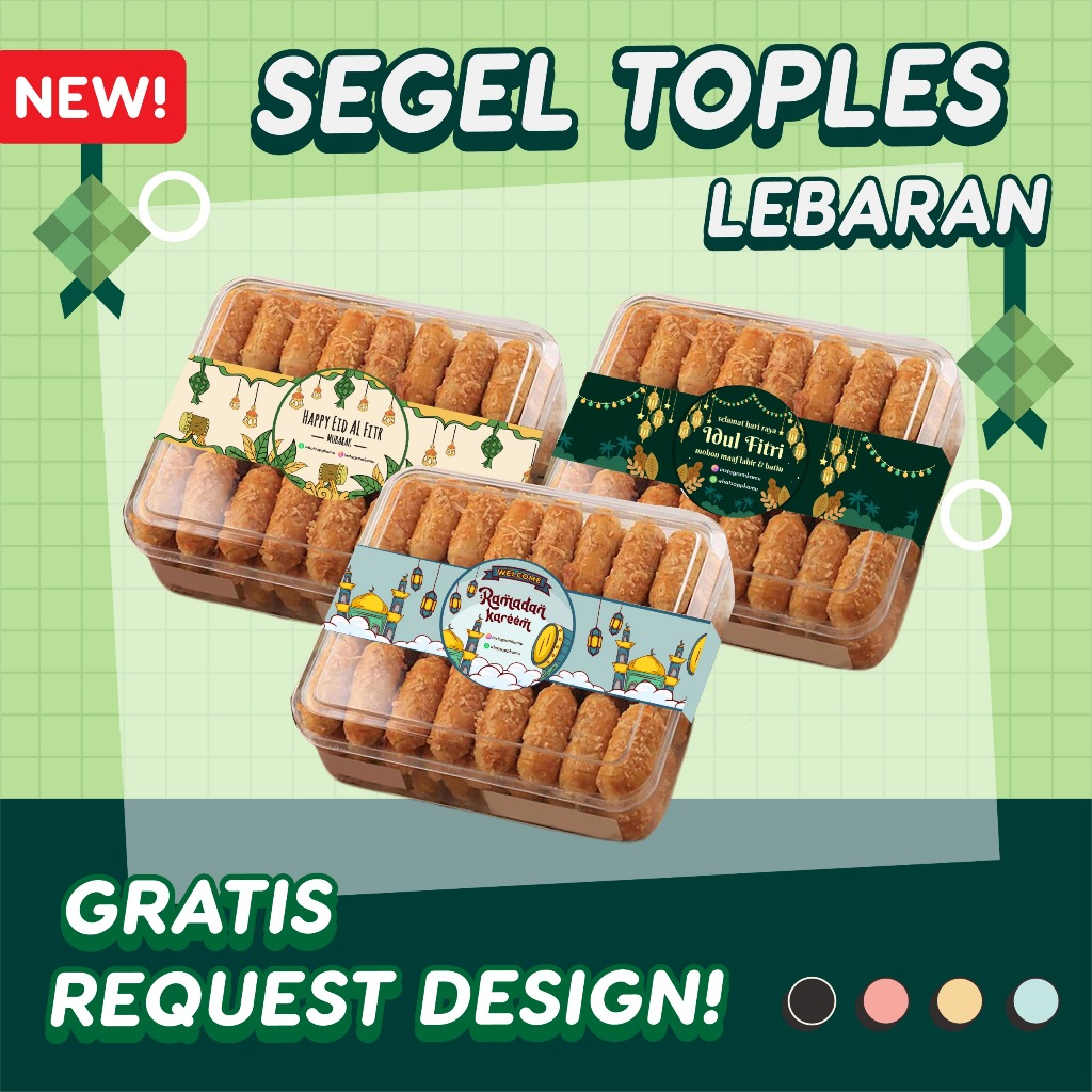 Jual Stiker Toples Kue Kering Idul Fitri Custom | Label Sticker Lebaran ...