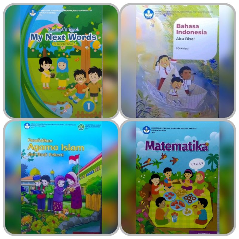 Jual Buku paket komplit untuk SD/MI kelas 1 Bahasa Indonesia bahasa inggris PAI matematika non ...