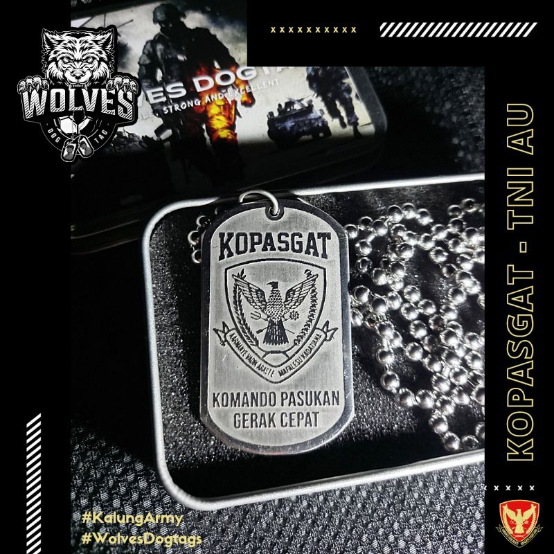 Jual Kalung kopasgat / Kalung paskhas / Kalung TNI AU / Dog tags TNI ...