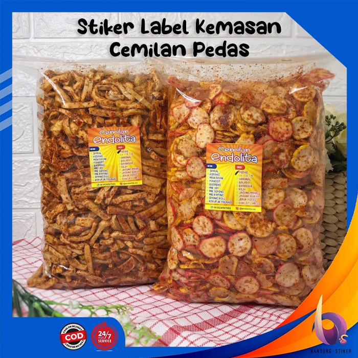 Jual Bandung Stiker Label Kemasan Makanan Snack Cemilan Pedas Bahan ...