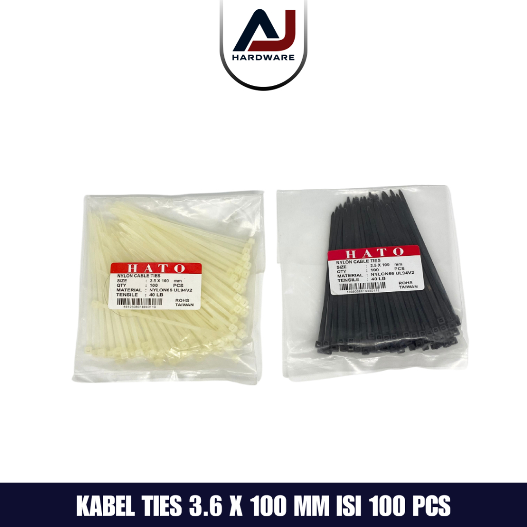 Jual Kabel Ties Tebal Hato Kabel Tis 10 cm 100 pcs Cable Tie 2,5 x 100 ...
