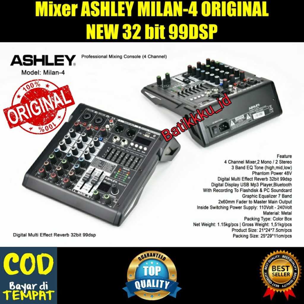Jual Mixer Audio ASHLEY MILAN4 MILAN 4 ORIGINAL 4CH NEW 32 BIT 99 DSP | Shopee Indonesia