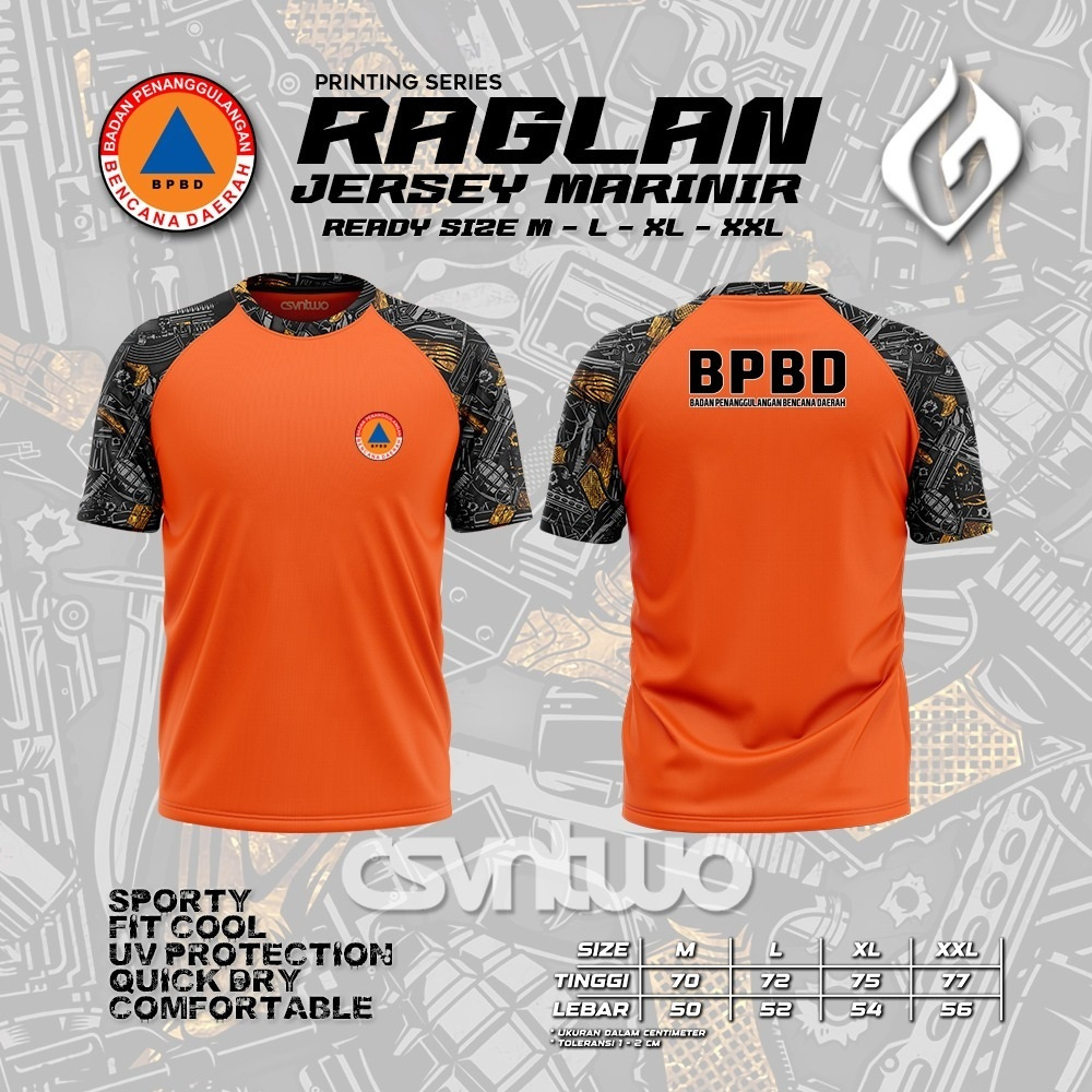 Jual Kaos BPBD Regland Printing Dryfit Milano / kaos Jersey BPBD/ Badan ...