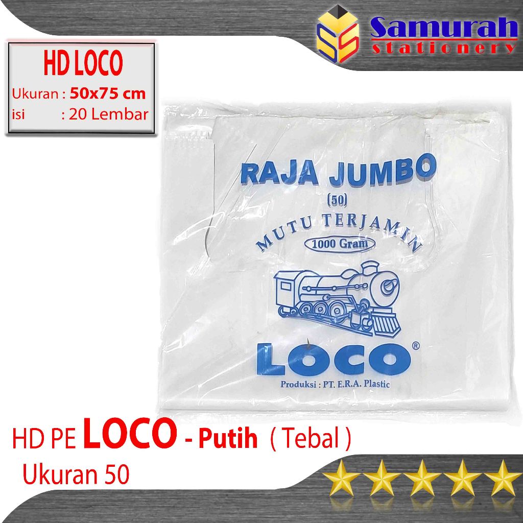 Jual Plastik HD Loco Putih 50 x 75 Tebal / Kantong Kresek Raja Jumbo ...