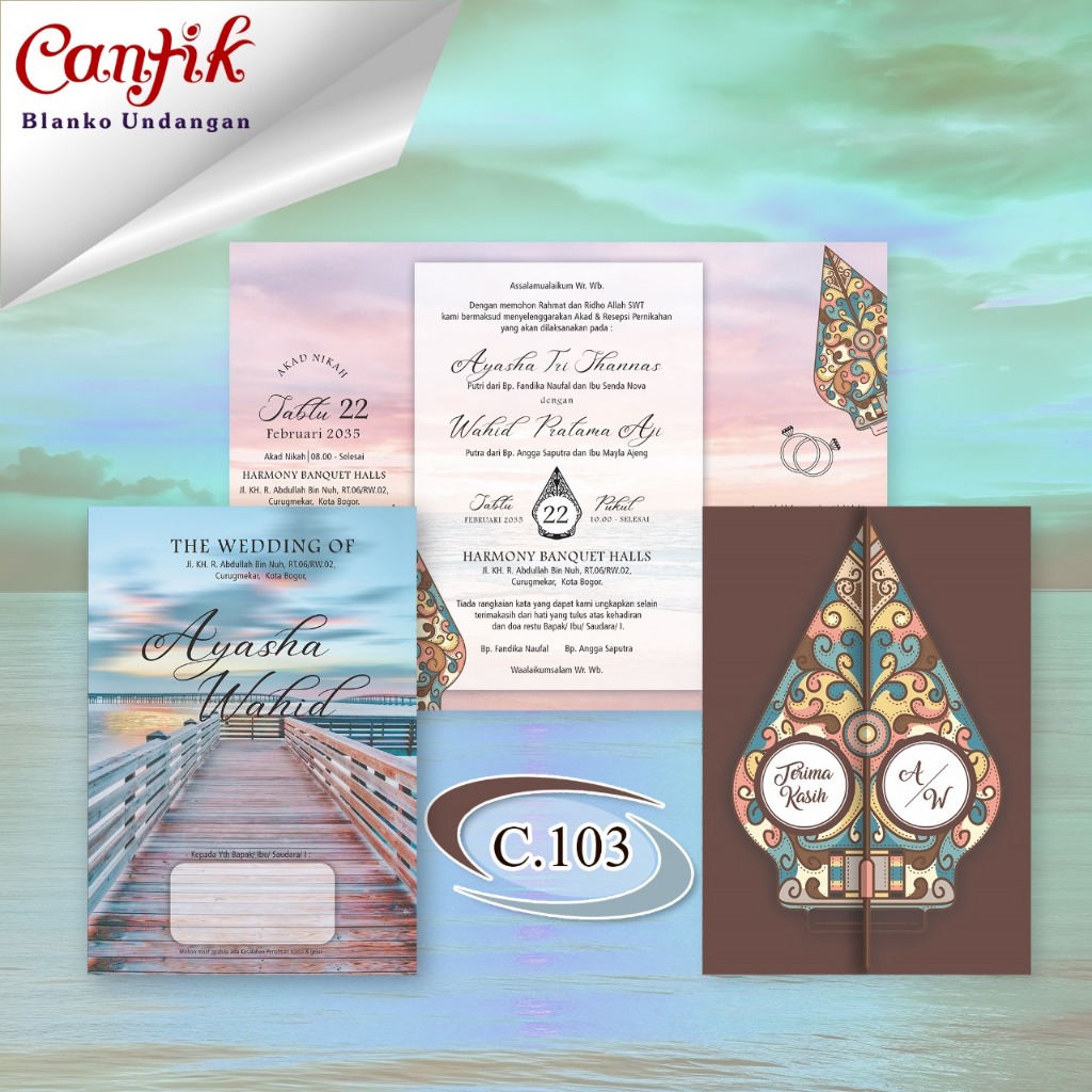 Jual Cantik 103 Cetak Kertas Undangan Pernikahan atau Undangan Nikah ...