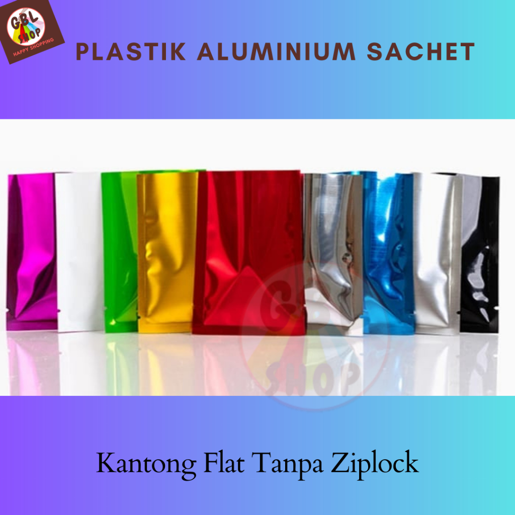 Jual Plastik Saset Aluminium Foil 8x12 Flat Sachet Bag ( 50 pcs ...
