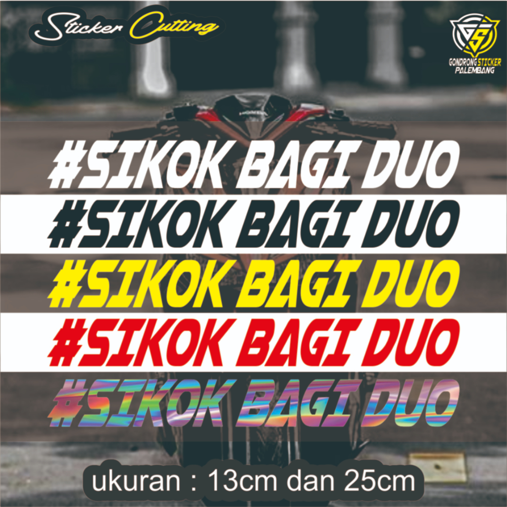 Jual Sticker Cutting SIKOK BAGI DUO Stiker All Motor | Shopee Indonesia