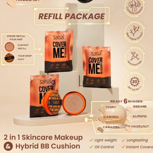 Jual SALSA Cover Me BB Cushion Refil Isi Ulang Bedak Basah Foundation ...