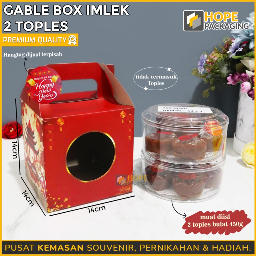 Jual Box Hampers Kue Imlek / Gable Box Kue Kering / Box Souvenir ...