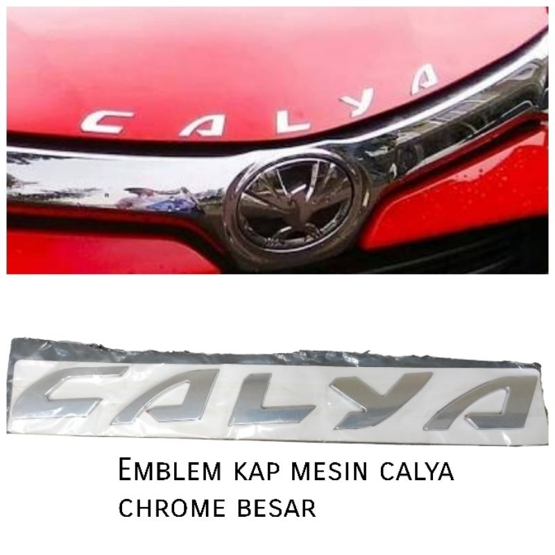 Jual Logo Emblem tulisan Huruf kap mesin Depan krom Toyota calya bahan ...