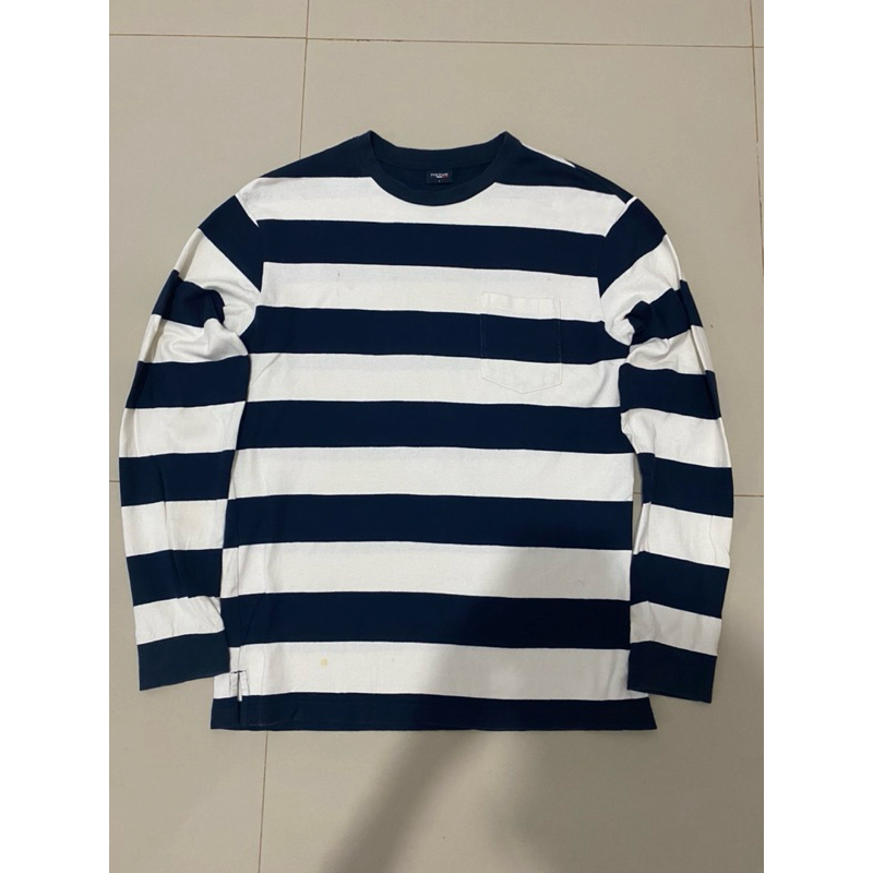Jual baju lengan panjang salur/ baju rugby salur polham | Shopee Indonesia