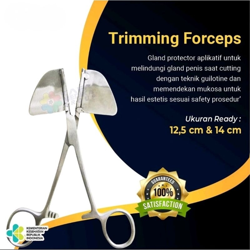 Jual Trimming Forceps Curved 12,5cm dan 14cm Stainless Steel / Triming ...