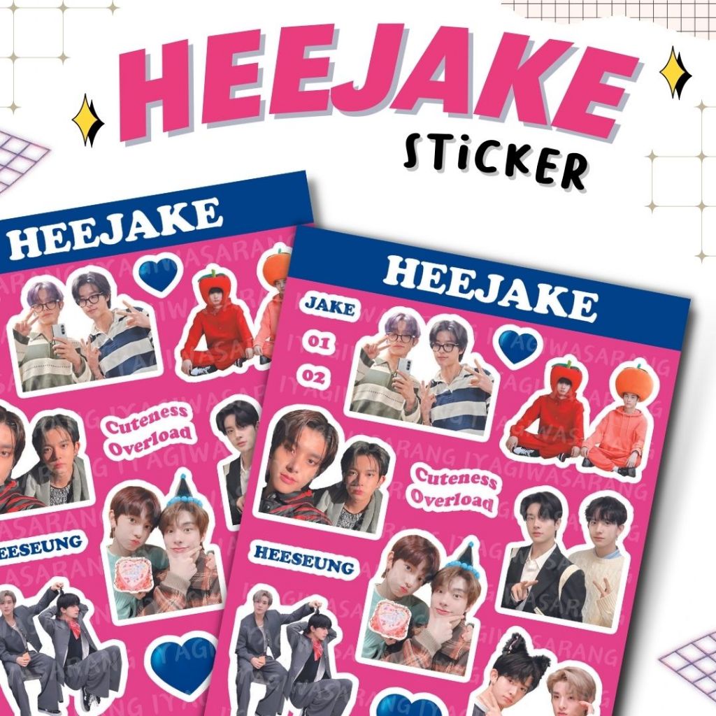 Jual [READY STOCK] STIKER HEEJAKE HEESEUNG JAKE PINK BLUE EDITION// STIKER KPOP// FREEBIES KPOP ...