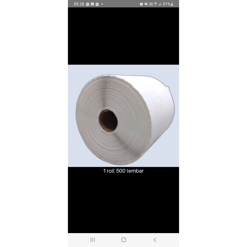 Jual kertas sticker stiker thermal termal roll dan lipat barcode resi ...