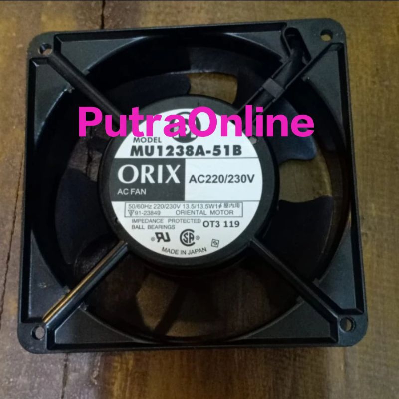 Jual FAN AC ORIX 12CM AC 220/230V MU1238A-51B BALL BEARING MADE IN JAPAN | Shopee Indonesia