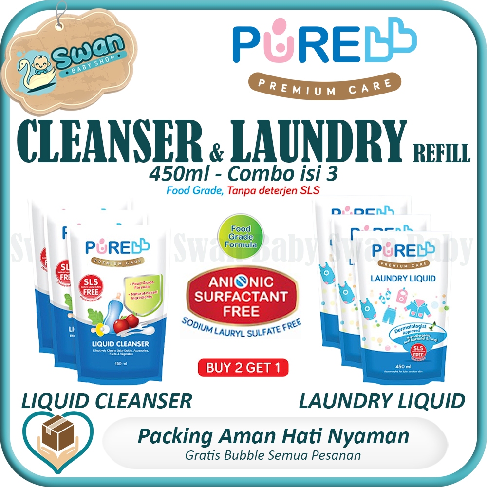 Jual PURE BB Liquid Cleanser (Cuci Botol) & Laundry Liquid (Deterjen ...