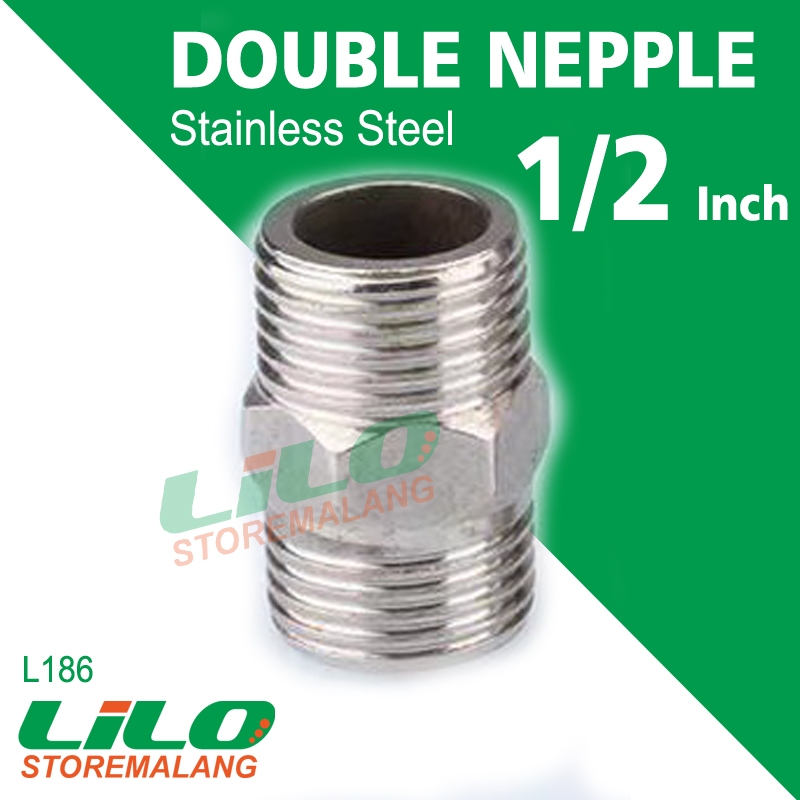 Jual Double nepple dobel nipple nepel Stainless steel 1/2 inch grosir 1/2" L186 | Shopee Indonesia