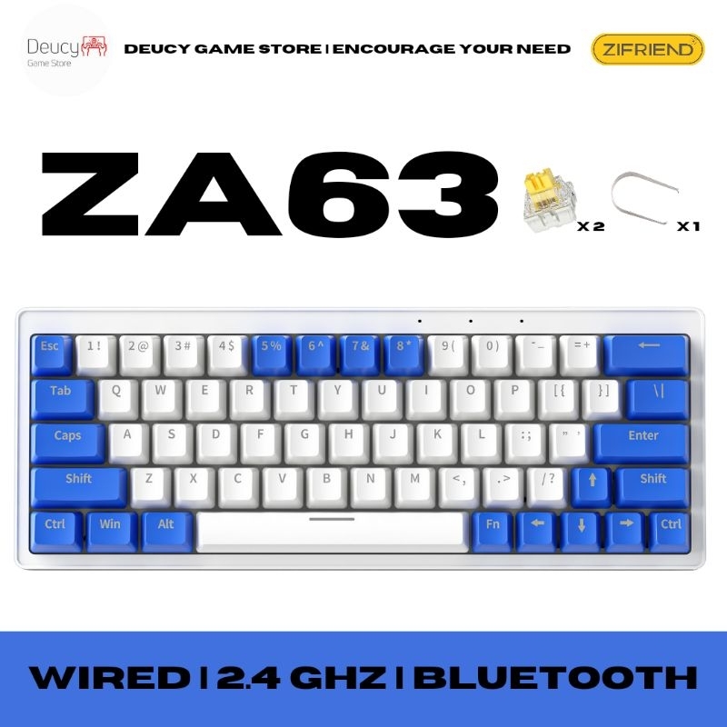 Jual [TERMURAH] ZIFRIEND ZA63 PRO Wireless Triple Connection Mechanical ...