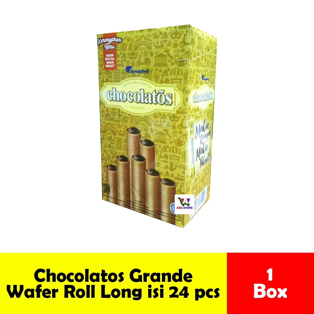 Jual Chocolatos Wafer Roll Original Grande Stick Long Box isi 24 pcs ...