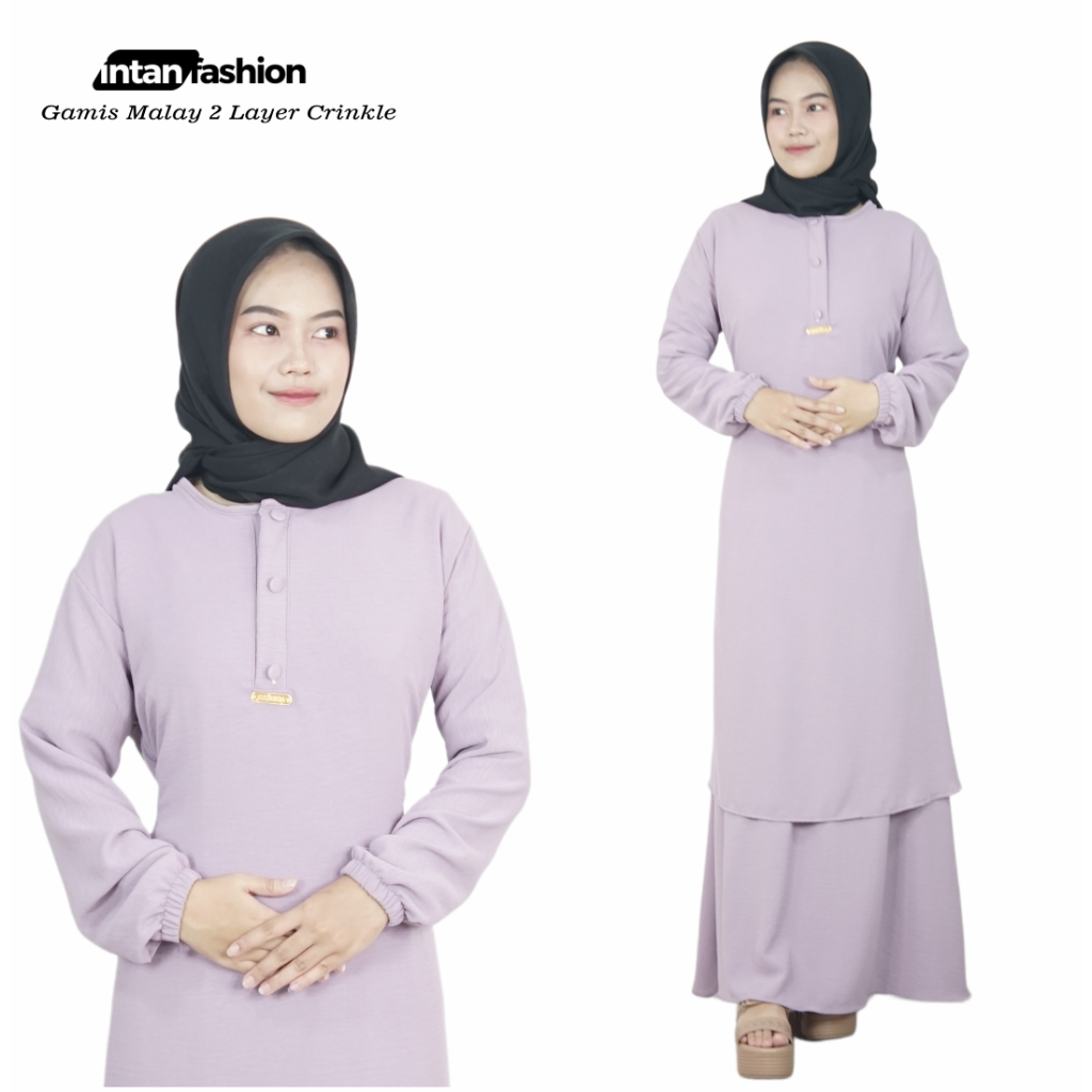 Jual Gamis Malay 2 Layer Crinkle Airflow Premium / Gamis Malaysia ...