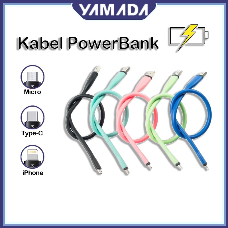 Jual Yamada Kabel Date Iphone/Type-C/Micro USB Lightning Silikon 15 cm ...