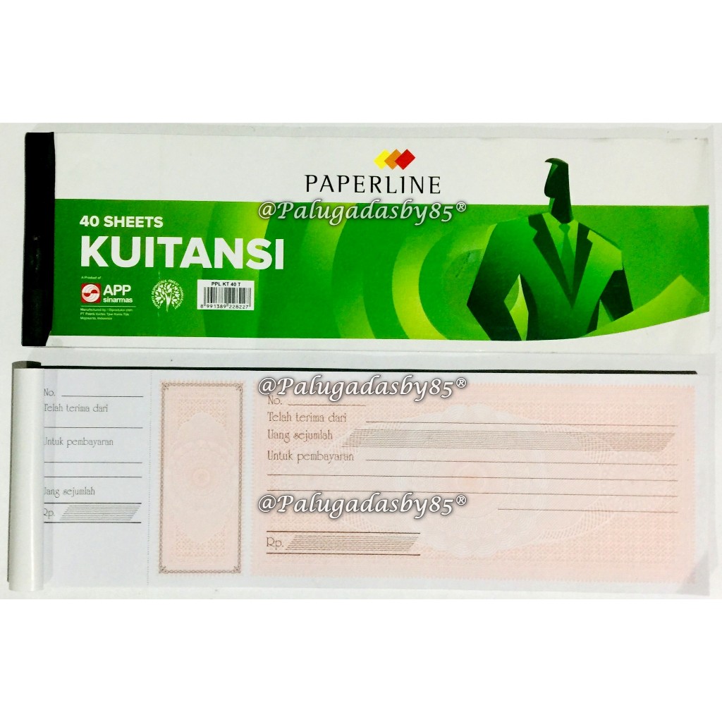 Jual (1 Biji) GROSIR Buku Kwitansi PAPERLINE KT40T Tanggung 9 x 28.5 cm / Kuitansi PAPERLINE KT ...