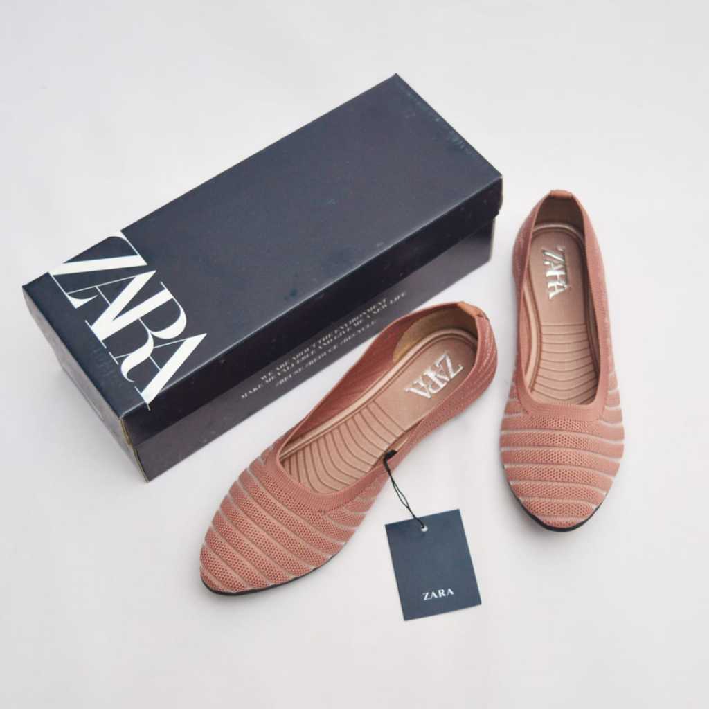 Jual Sepatu Wanita Flat Zara Original Rajut Flyknitt Flatshoes Cewek ...