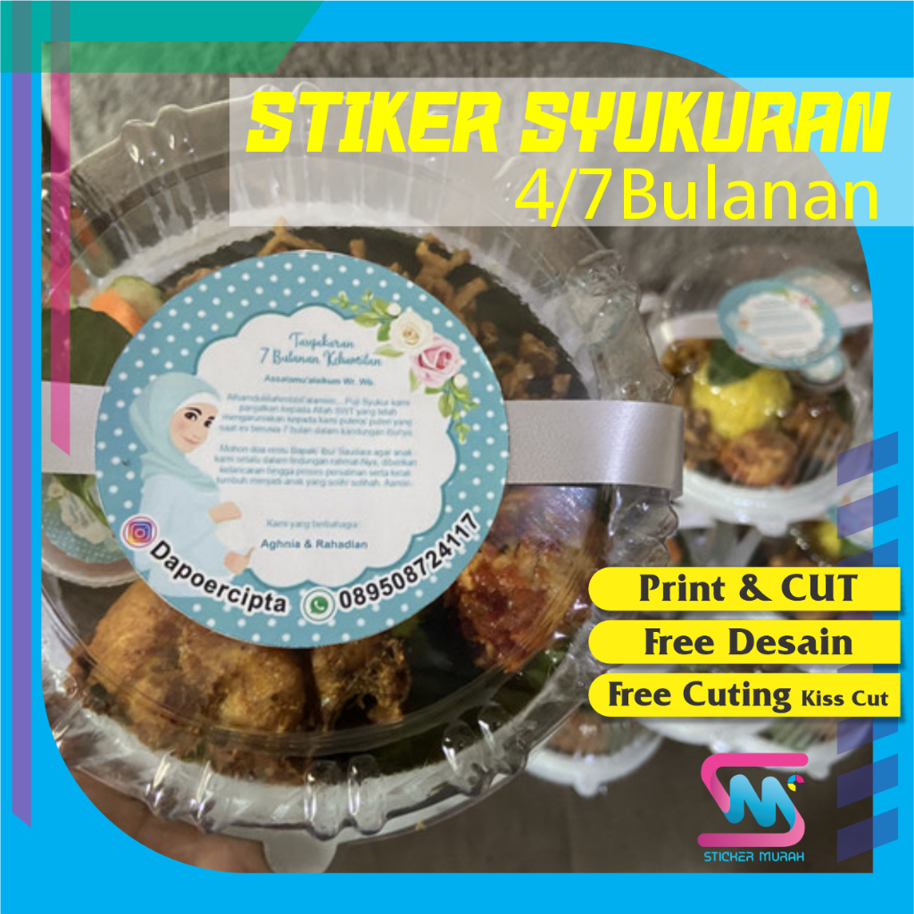 Jual Stiker Murah Bandung Print Sticker Tasyakuran Kehamilan 4 Bulan ...
