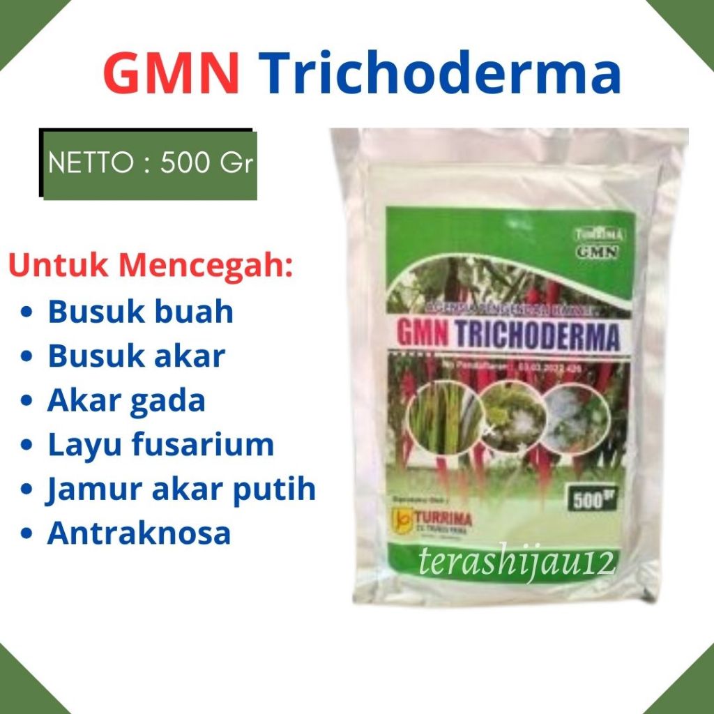 Jual Pupuk hayati tricoderma 500 gram / GMN trichoderma untuk menyuburkan daun, busuk buah, layu ...